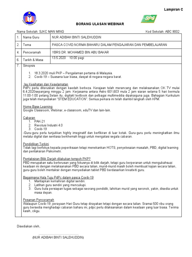 Ulasan Webinar | PDF