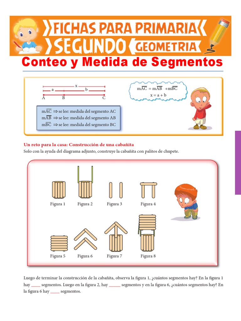 Conteo y Medida de Segmentos para Segundo de Primaria | PDF