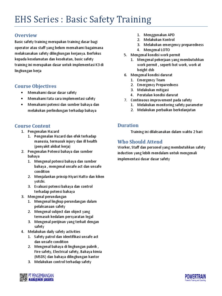 Basic Safety Training | PDF