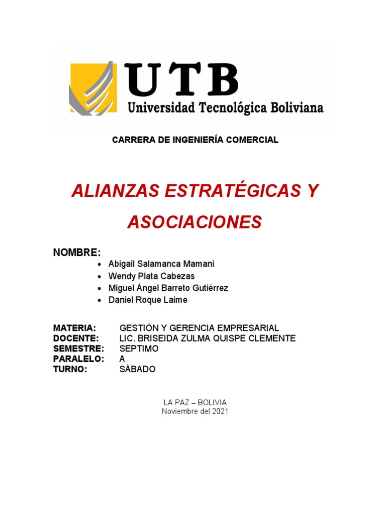 Alianzas Estrategicas y Asociaciones | PDF | Proyecto conjunto ...