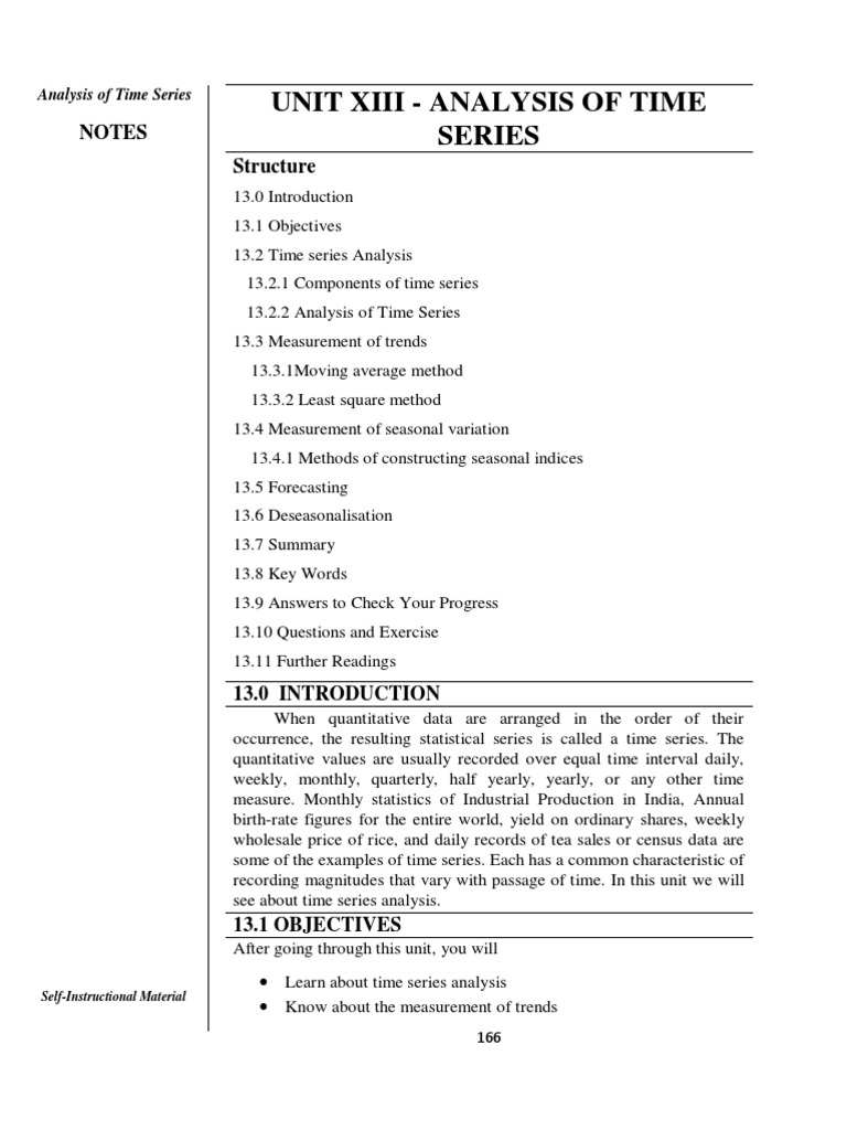 Analysis of Time Series Components, Trends and Forecasting | PDF ...