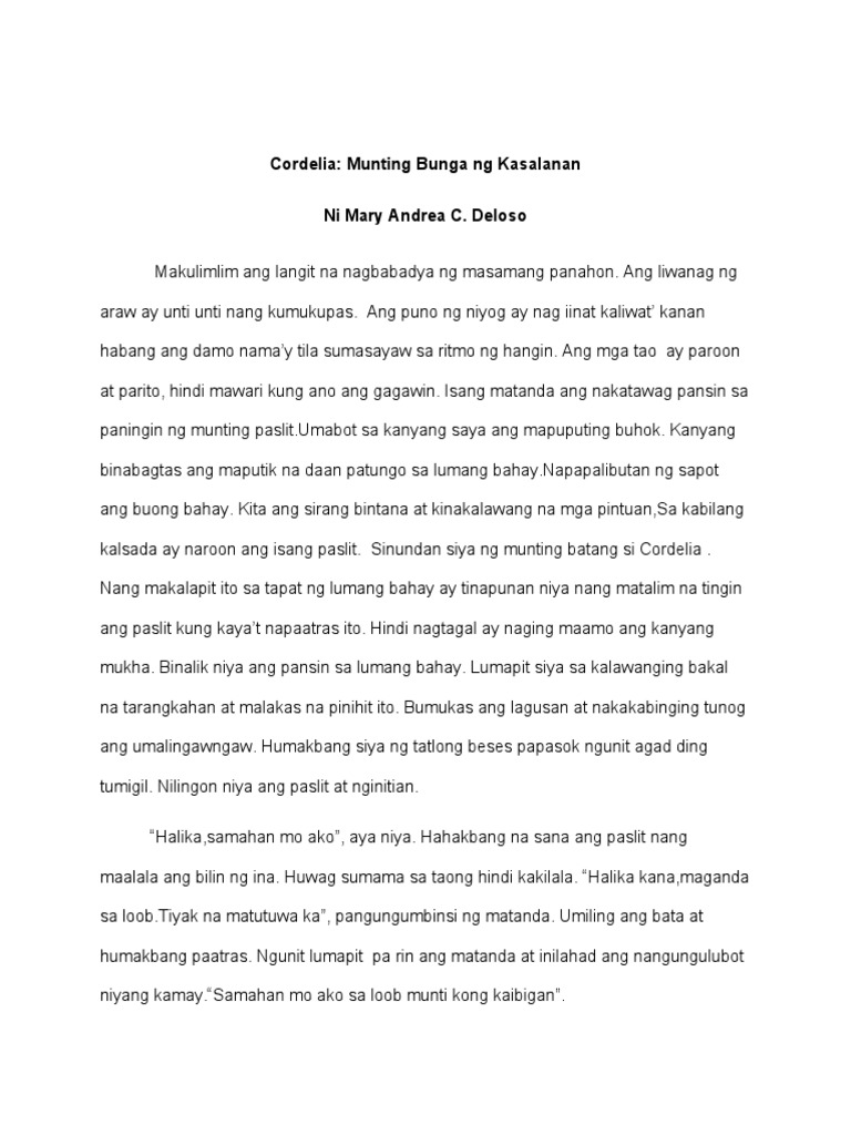 Halimbawa NG Maikling Kwento | PDF