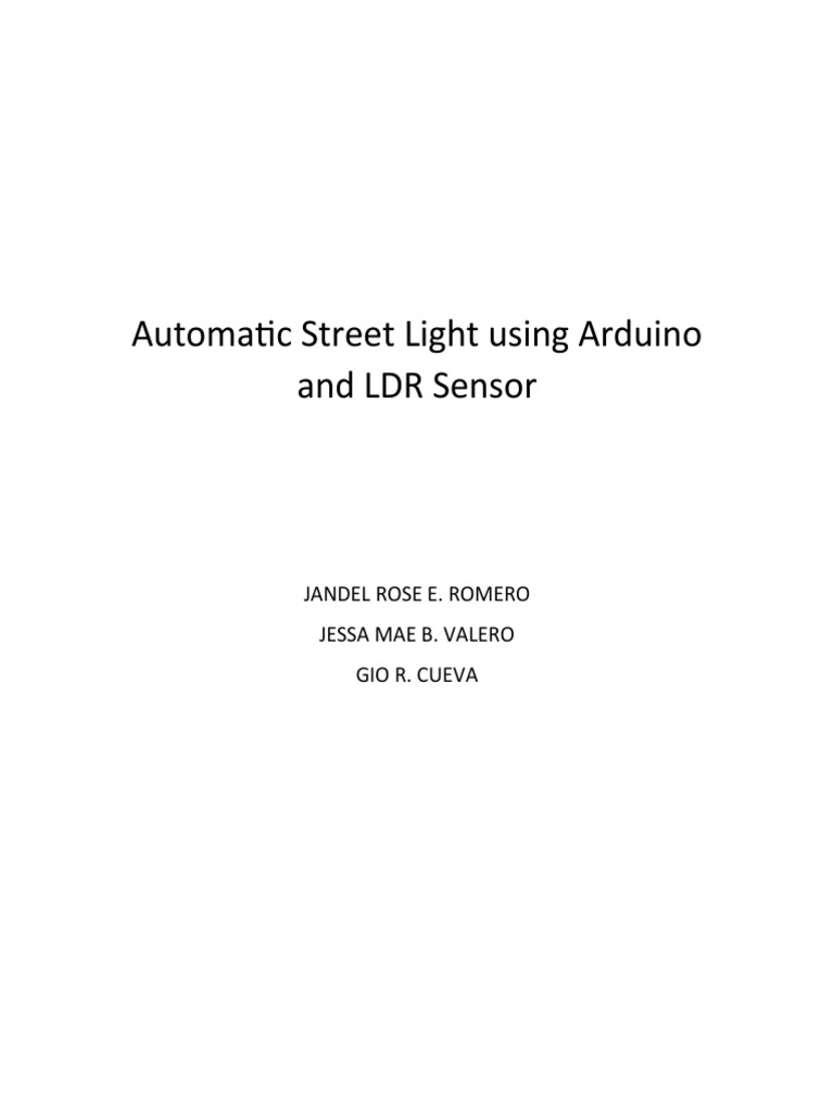 Automatic Street Light Using Arduino and LDR Sensor | PDF | Analog To ...