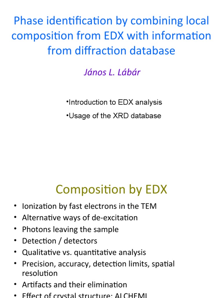 Phase Identification by Combining Local Composition From EDX With ...