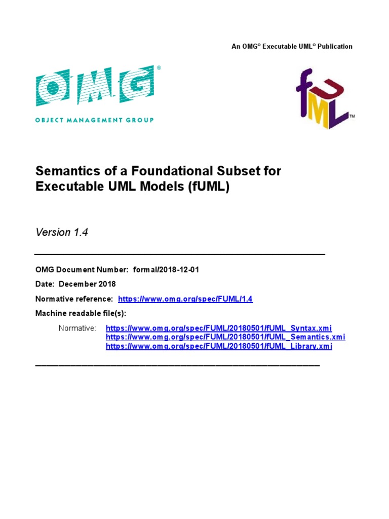 Fuml Specification Formal 18 12 01 Pdf Computing Software Engineering
