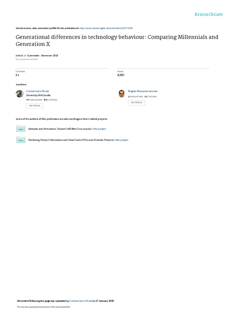 Generational Differences in Technology Behaviour: Comparing Millennials ...