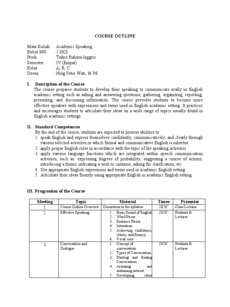 Course Outline | PDF