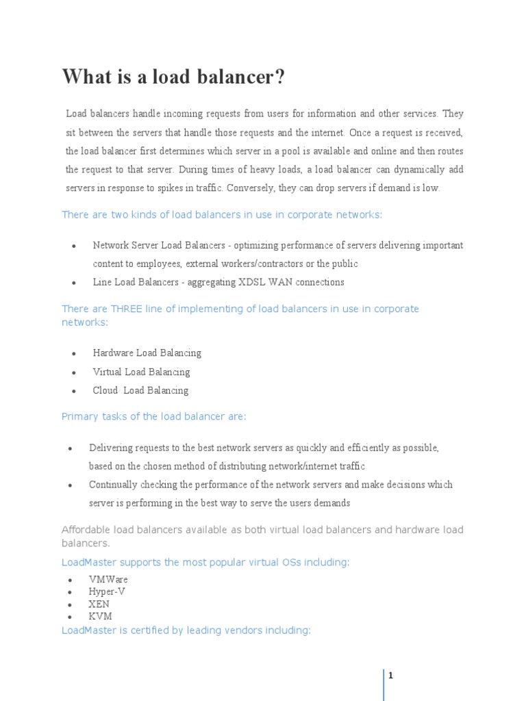 What Is A Load Balancer | PDF | Load Balancing (Computing) | Cloud Computing