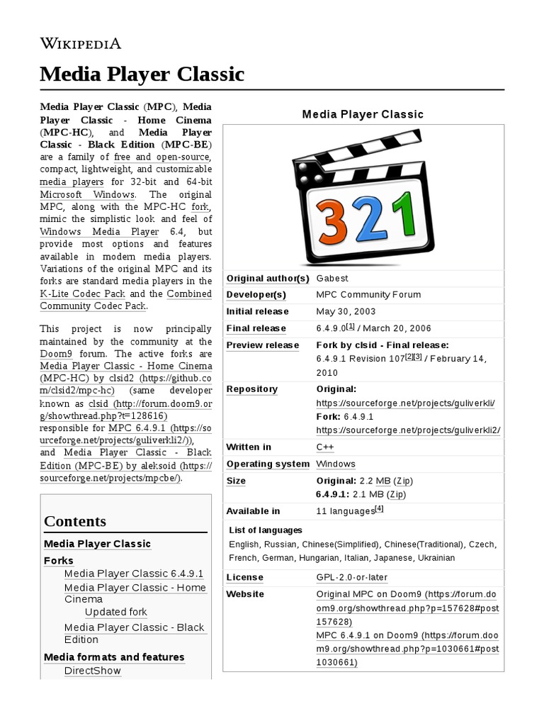 Media Player Classic | PDF
