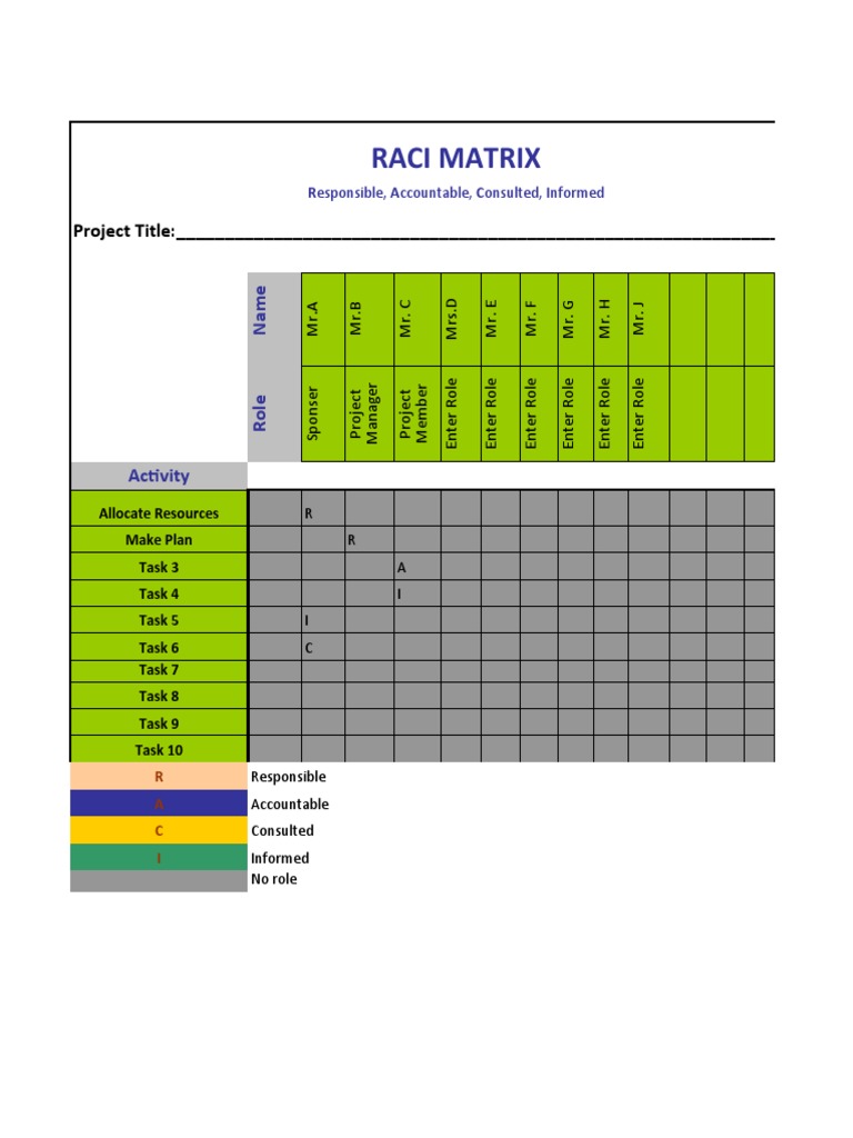 Raci Matrix: Project Title | PDF | Computing