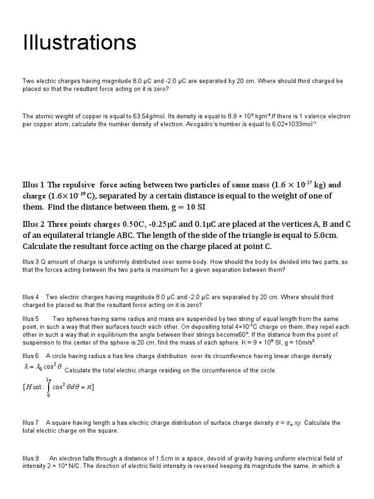 Electric Charge Calculations and Forces | PDF | Force | Electric Charge
