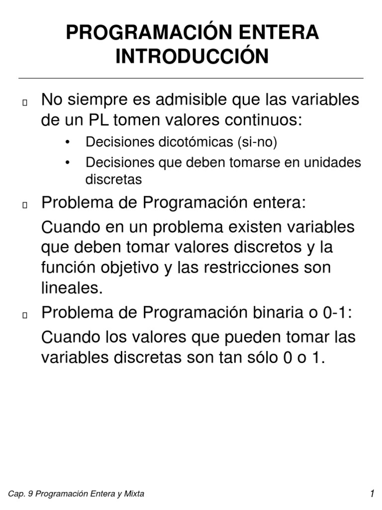 S07.s1 Programación Entera | PDF