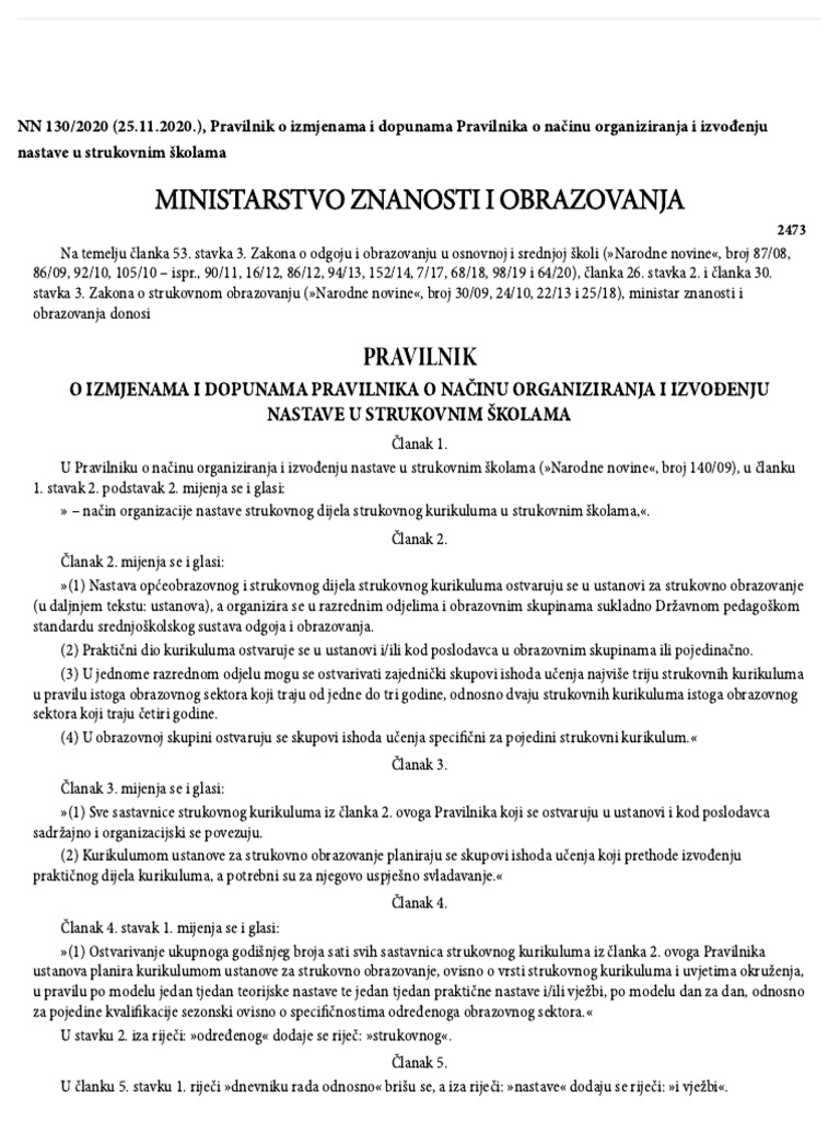 Pravilnik o izmjenama i dopunama Pravilnika o načinu organiziranja i ...