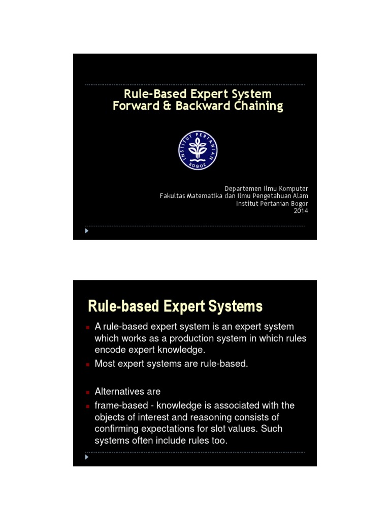 Rule-Based Expert System Forward & Backward Chaining | PDF ...