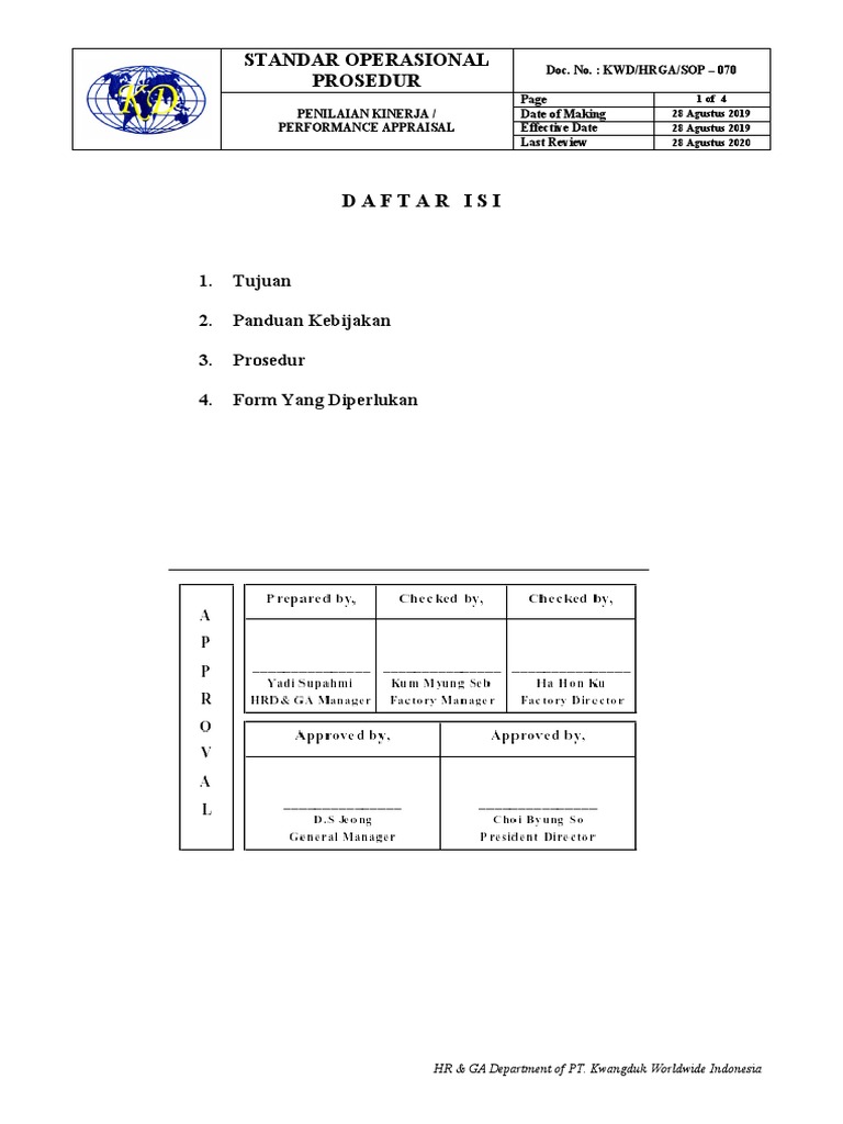 10.2 Sop Performance Appraisal | PDF