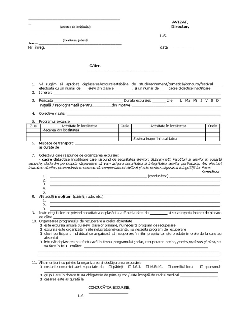 Nr. Înreg. - : Avizat, Director, L.S. Data | PDF