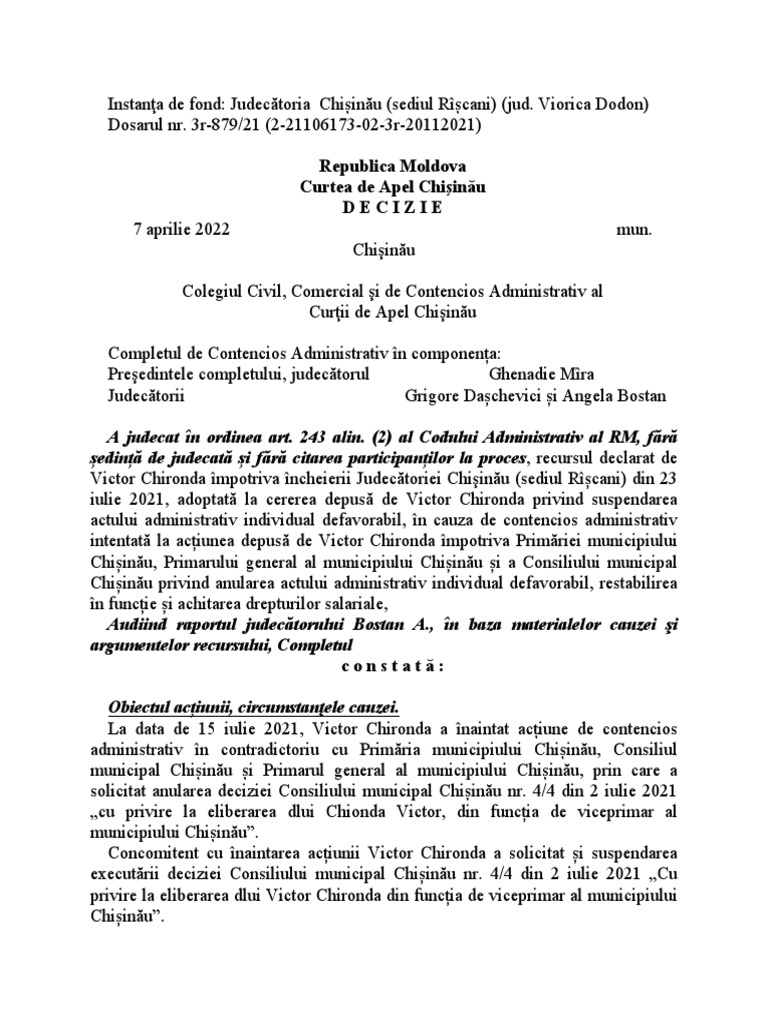 Decizie CA Chironda | PDF
