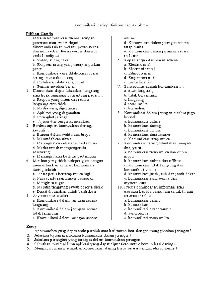 Komunikasi Daring Sinkron Dan Asinkron | PDF | Komputer