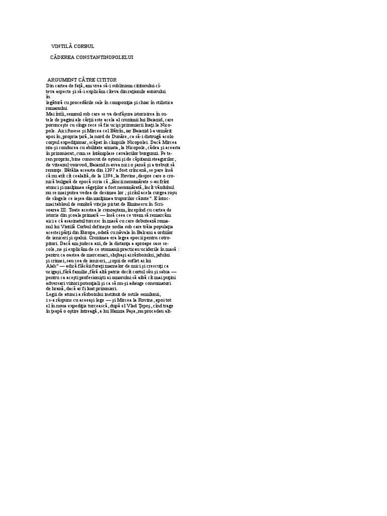 Vintila Corbul Caderea Constantinopolelui Vol 1 | PDF