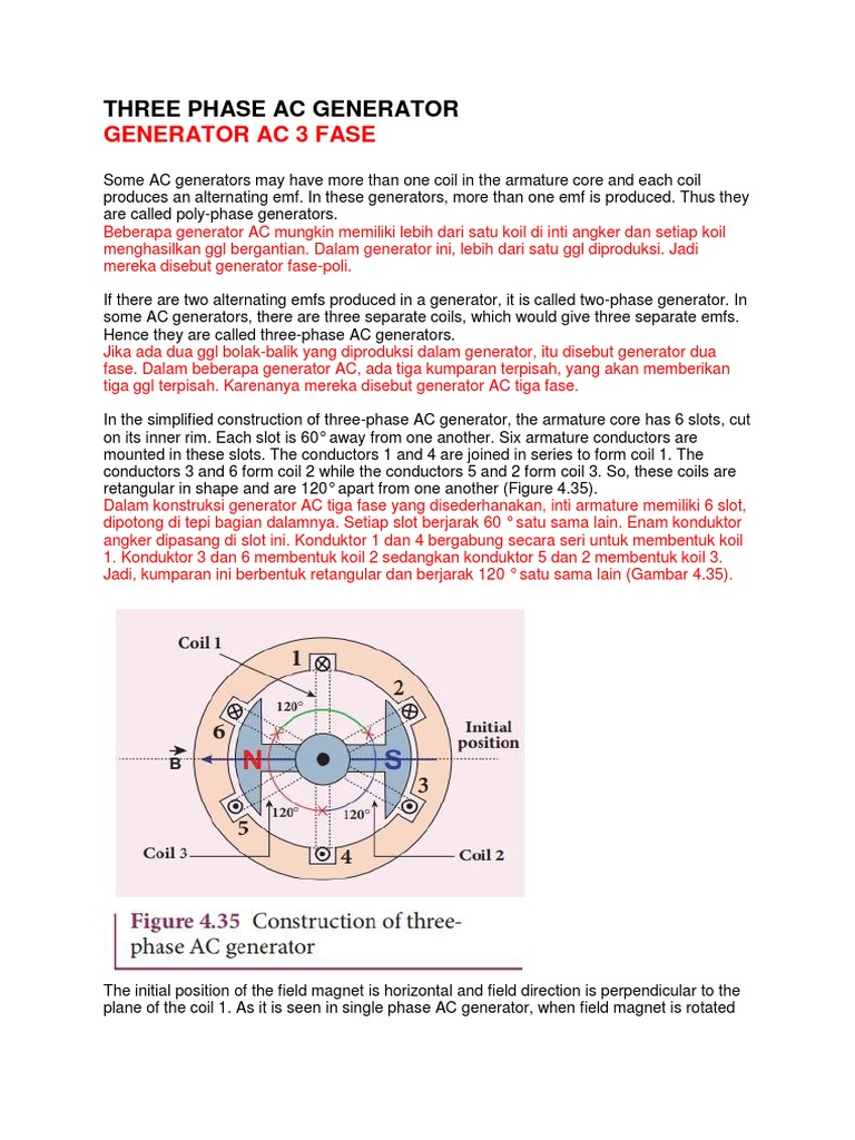 Three Phase Ac Generator | PDF