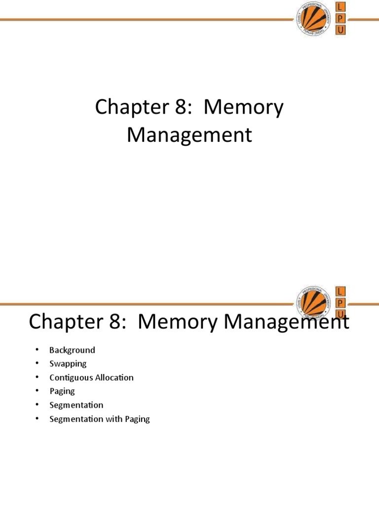 Chapter 8: Memory Management | PDF | Computer Data Storage | Process (Computing)