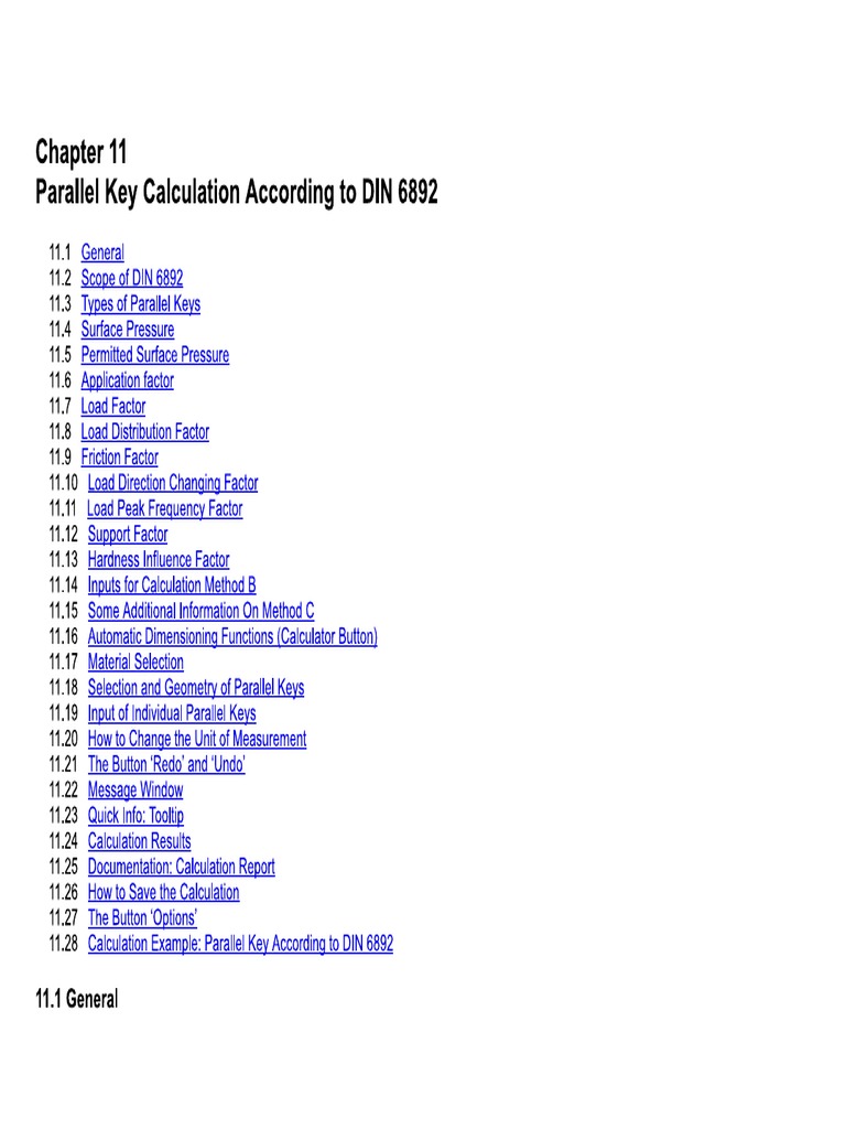 Parallel Key Calculation According To DIN 6892 | PDF