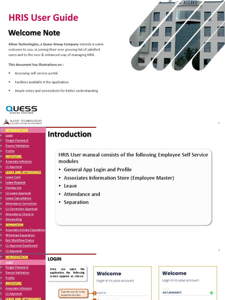 HRIS User Guide: Welcome Note | Download Free PDF | Password | Login