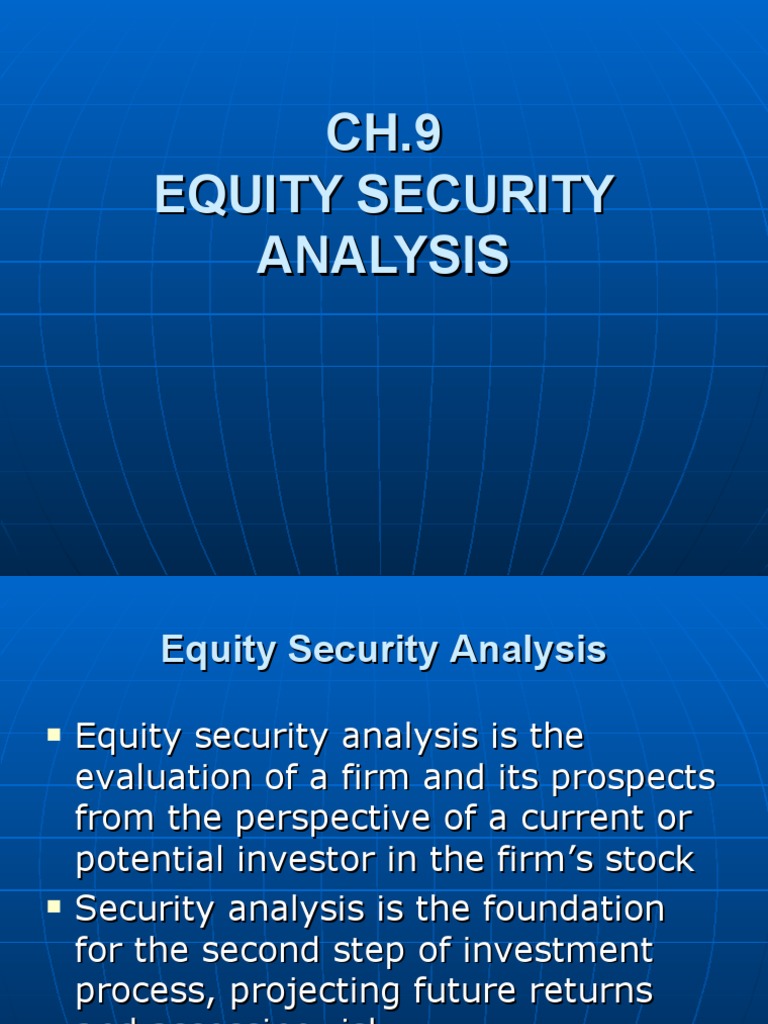 Equity Security Analysis | PDF | Stocks | Investment Management