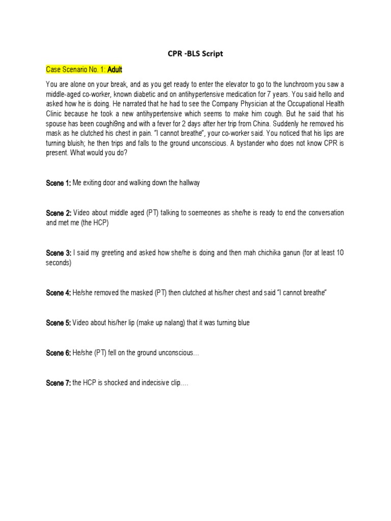CPR Script | PDF | Wellness | Science & Mathematics