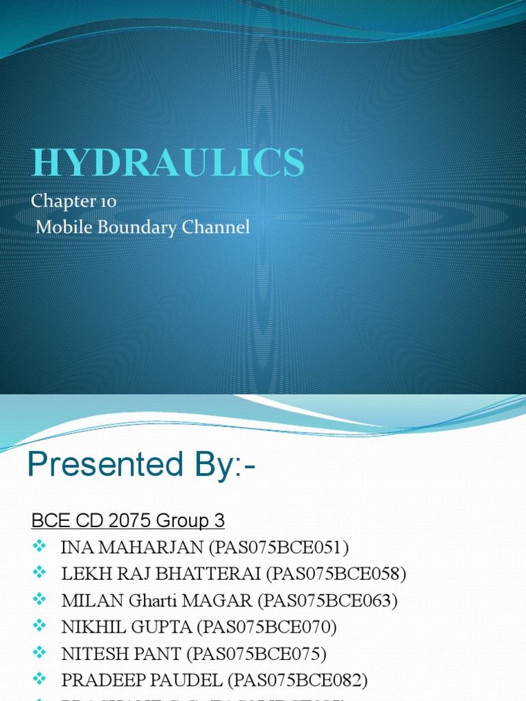 Hydraulics: Mobile Boundary Channel | PDF | Sediment | Mechanical ...