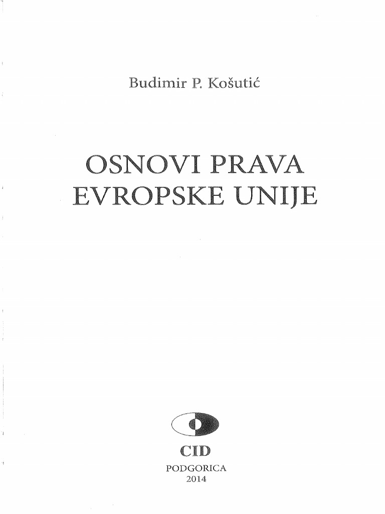 Osnovi Prava Evropske Unije | PDF