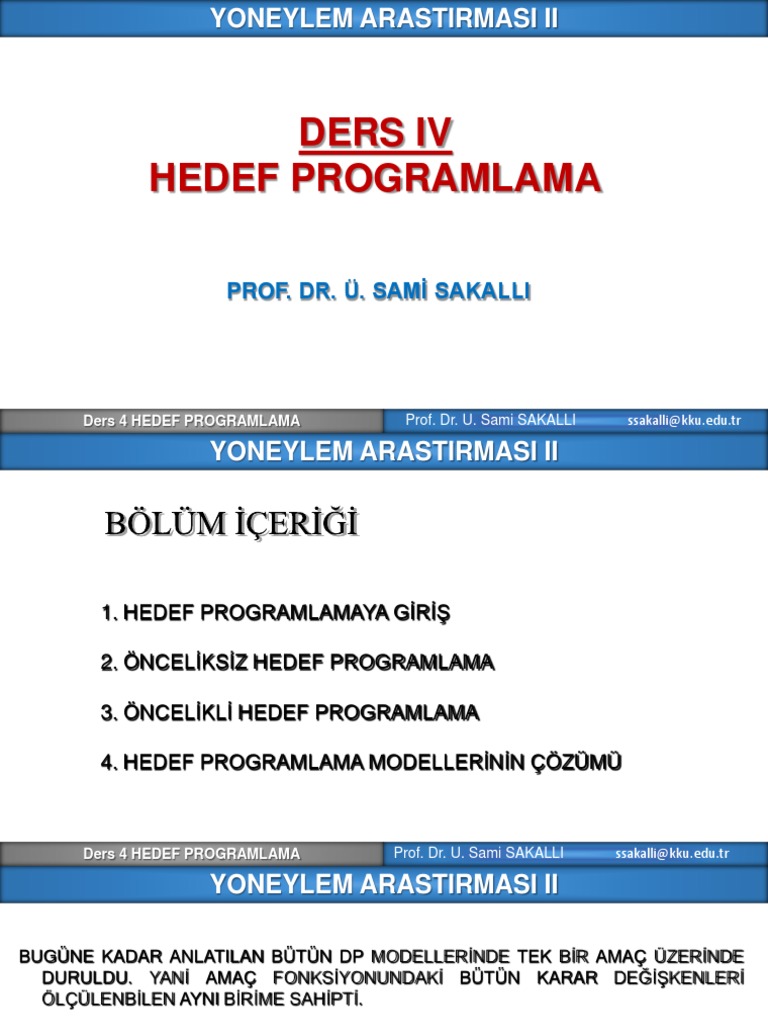 3 - Hedef Programlama | PDF