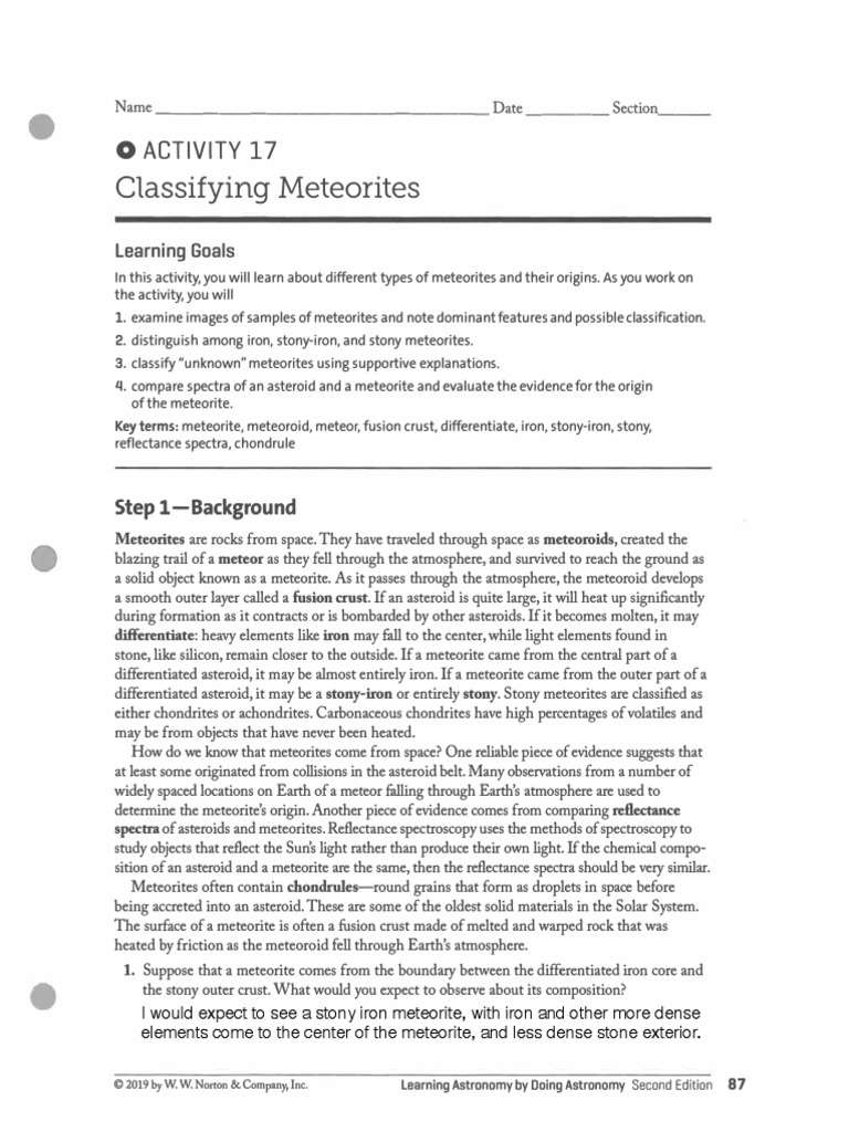 Classifying Meteorites | PDF | Science & Mathematics