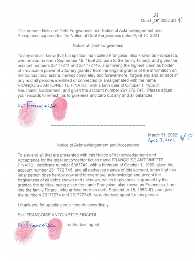 Notice of Debt Forgiveness Update | PDF