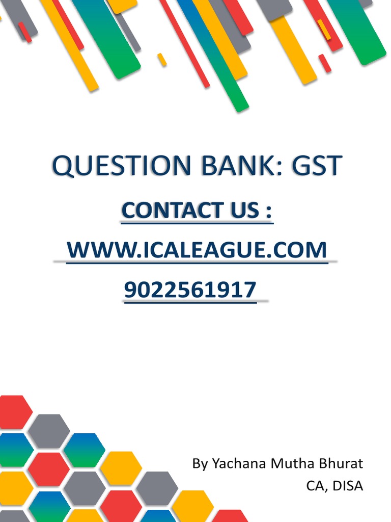 GST Question Bank | PDF | Value Added Tax | Taxes