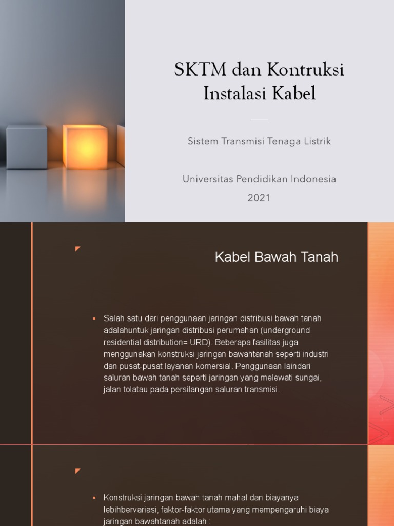 SKTM Dan Kontruksi Instalasi Kabel | PDF