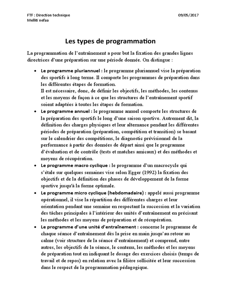 Les Types de Programmation | PDF