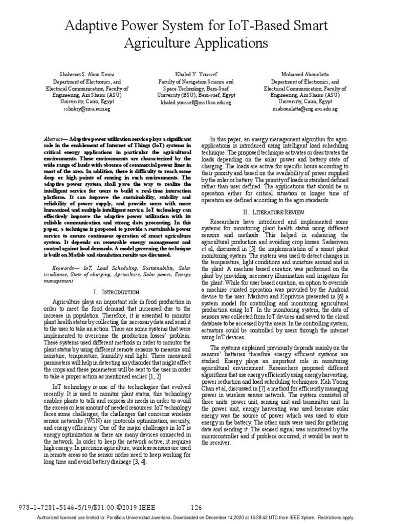 Adaptive Power System Simulation Pdf Internet Of Things Wireless Sensor Network