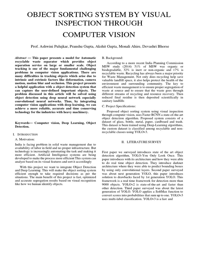 Btech Major Project Paper | PDF | Deep Learning | Computer Vision