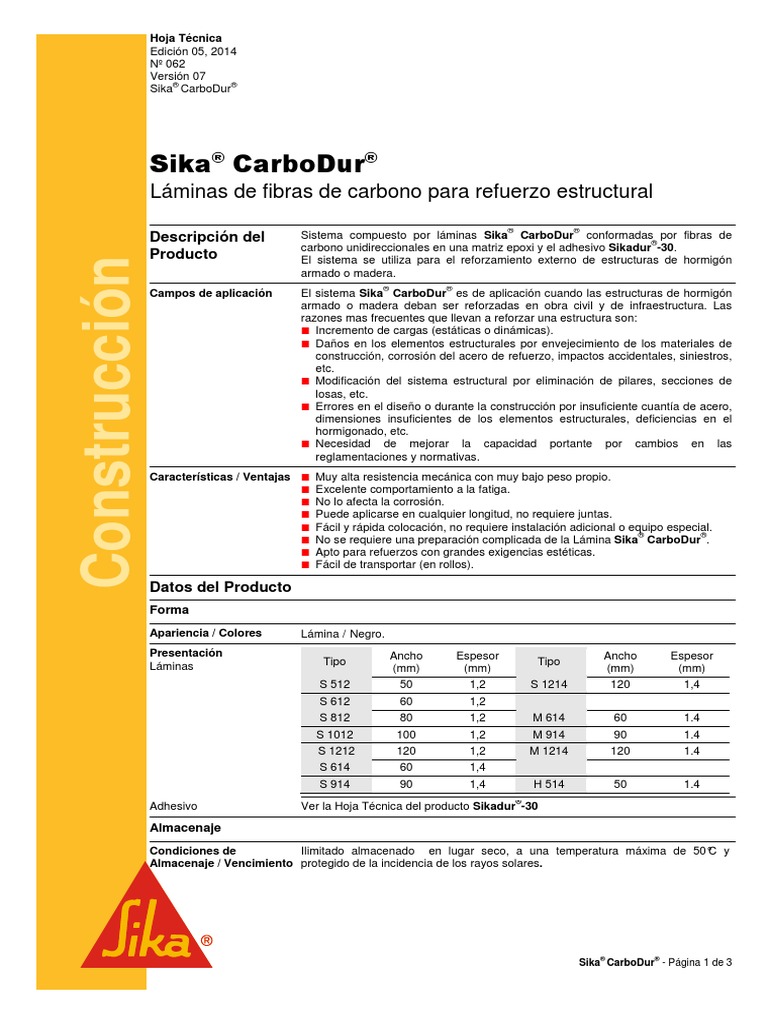 Sika Carbodur | PDF | Hormigón | Acero
