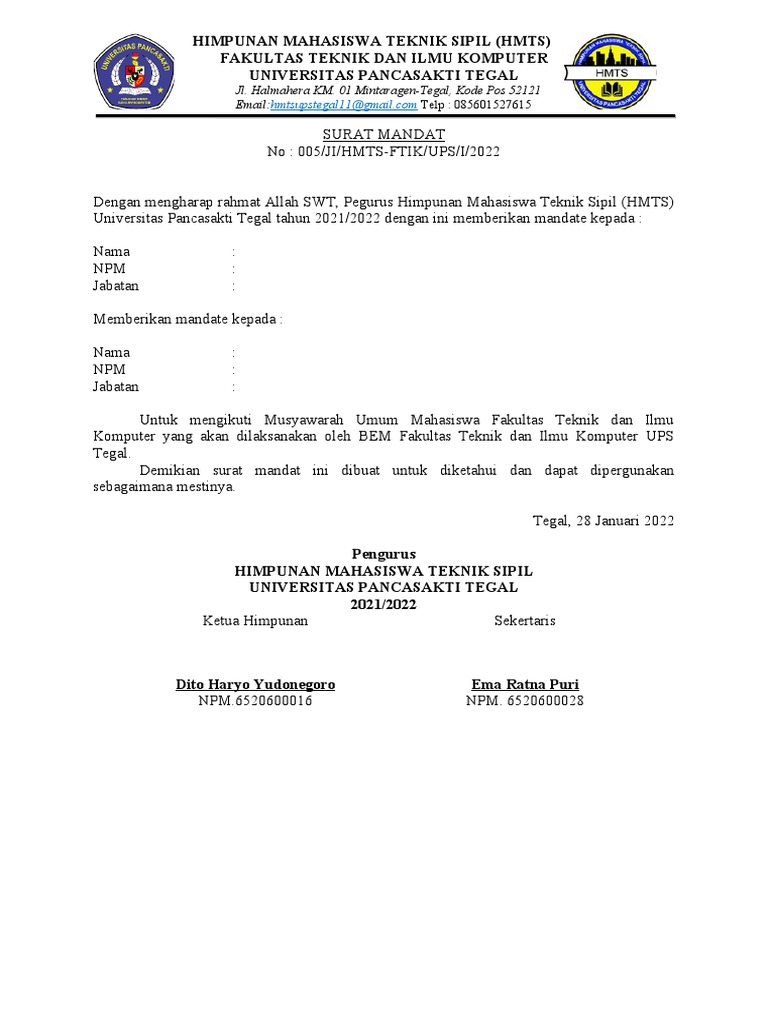 Contoh Surat Mandat | PDF