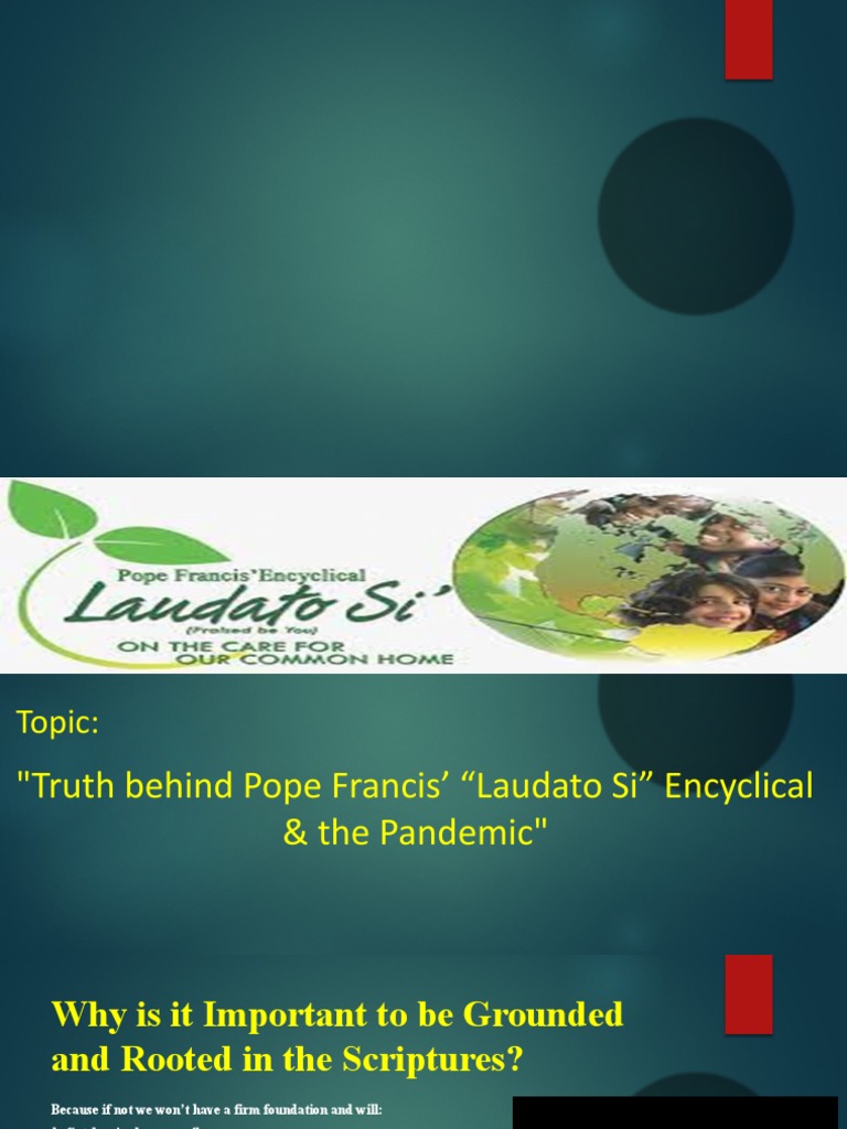 LAUDATO SI Presentation | PDF | Climate Change | Elijah