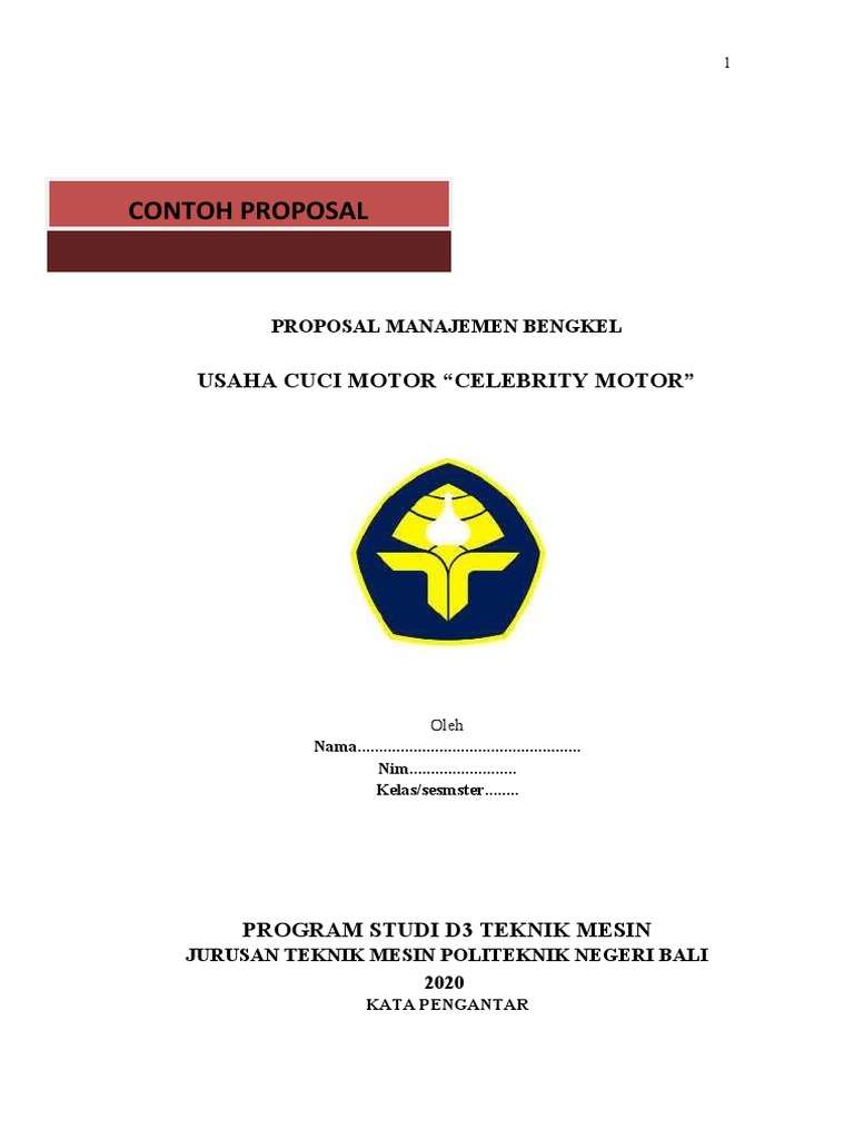 Proposal Usaha Cuci Motor Celebrity | PDF | Bisnis