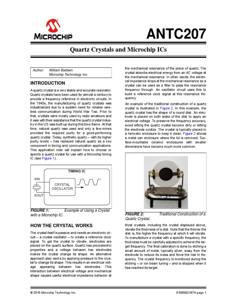 Antc207: Quartz Crystals and Microchip Ics | PDF | Resonance | Capacitor