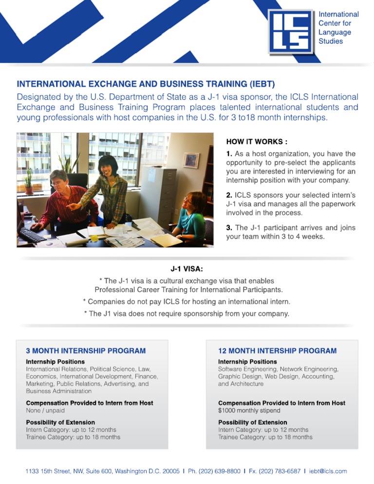 J-1 Visa International Internship Program | PDF