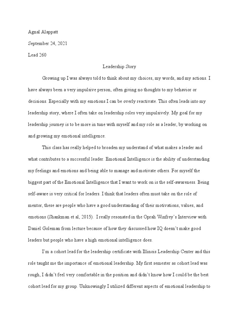 Leadership Story | PDF