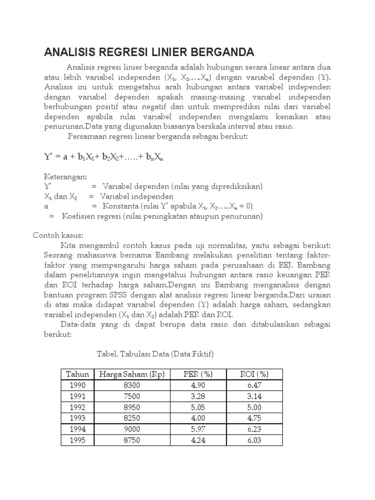Analisis Regresi Linier Berganda | PDF