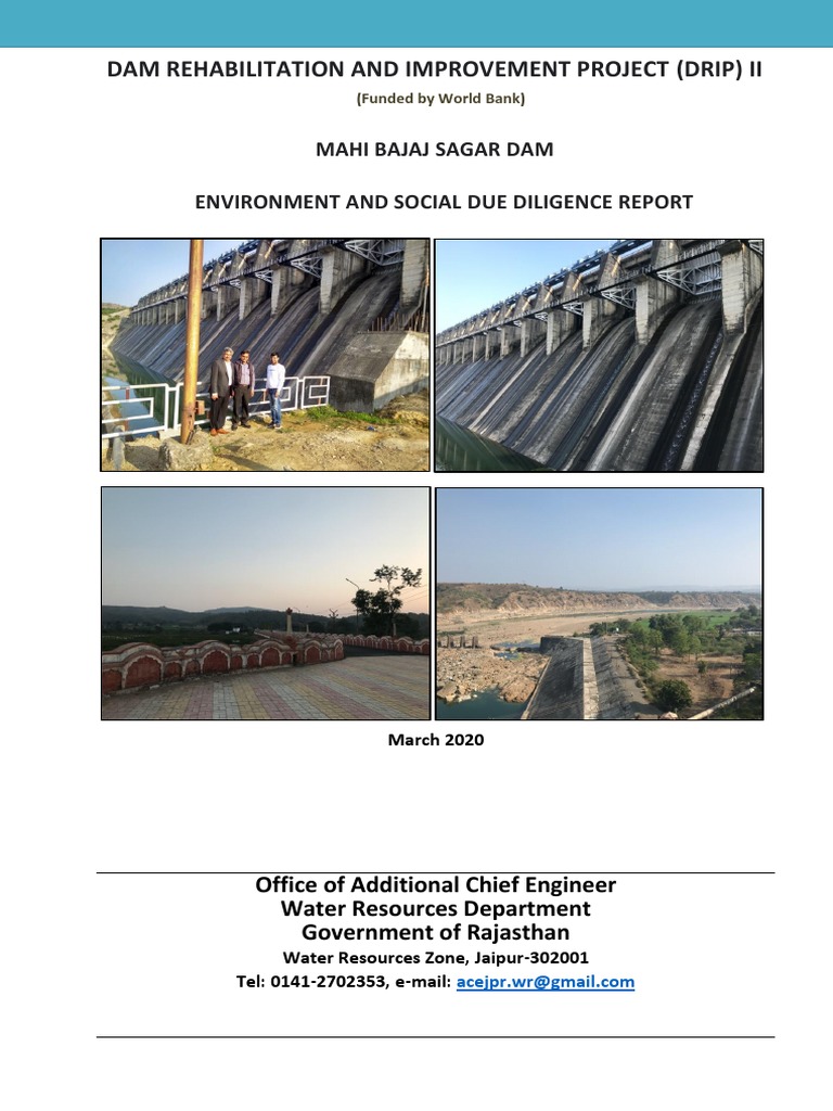 DRIP II ESDD Report Mahi Bajaj Sagar | PDF | Dam | Spillway