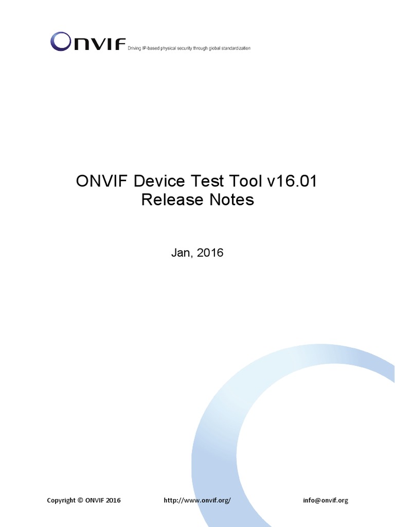 ONVIF Device Test Tool v16 01 Release Notes | PDF | Microsoft Windows ...