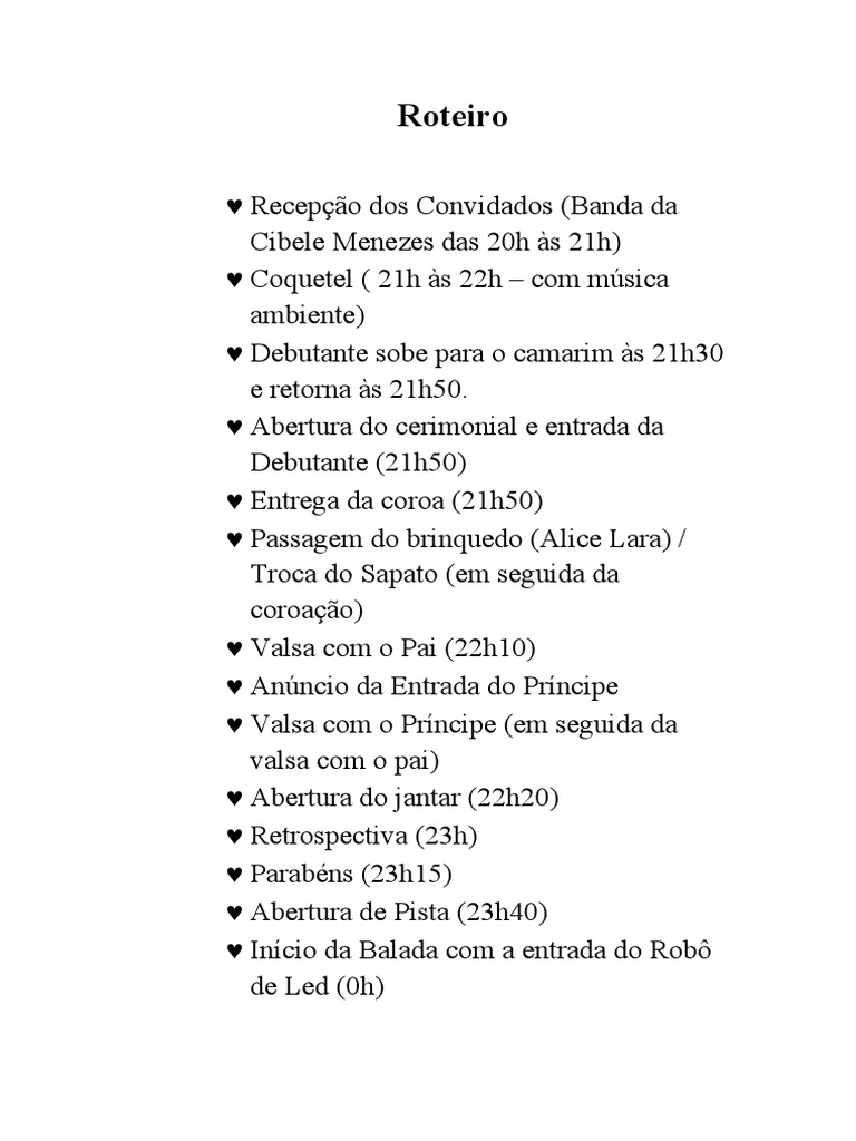 Cerimonial para Debutante | PDF | Amor